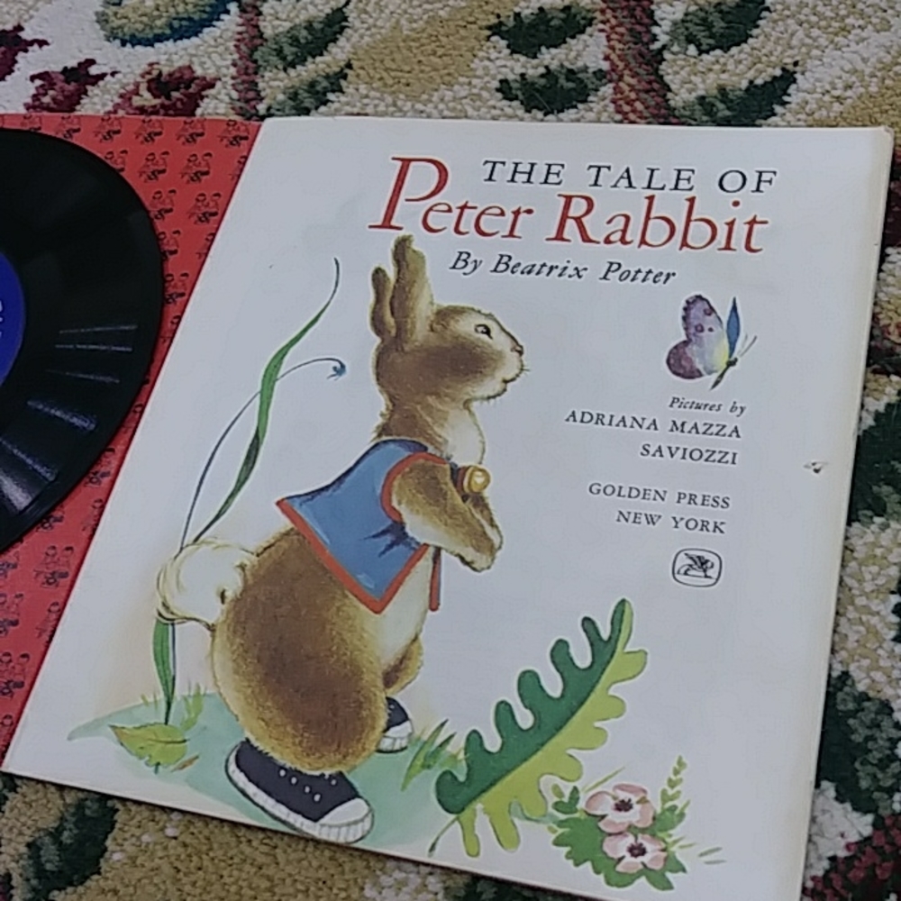 Vintage 1958 Peter Rabbit Little Golden Book With 45 … - Gem